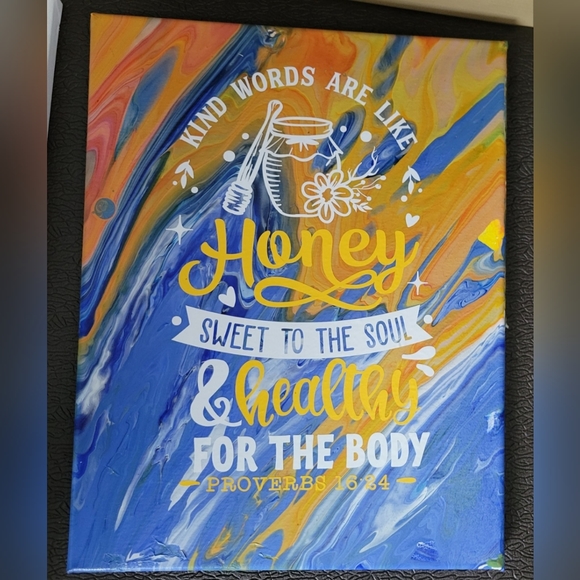 Art | Handcrafted Painting With Vinyl Letters 11x14 Proverbs 1624 Kind ...